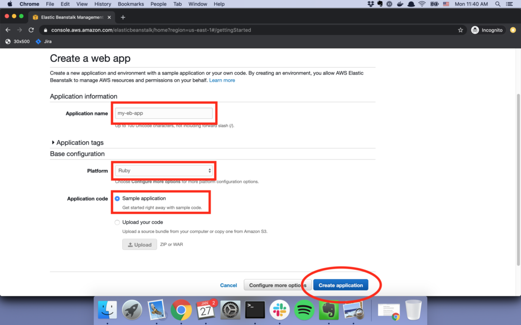 eb create app - Code with Jason